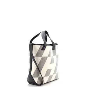 Hermès Cabas H En Biais Tote Canvas With Leather 27