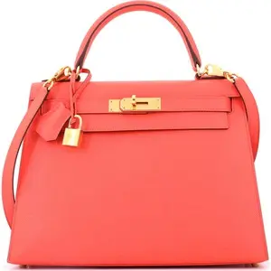 Hermès Kelly Handbag Epsom With Gold Hardware 28 - Red