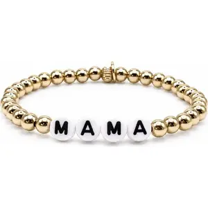 BOWOOD LANE Mama Filled Beaded Bracelet - Gold