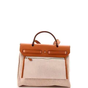 Hermès Herbag Zip Criss Viking Toile And Leather 31 - White