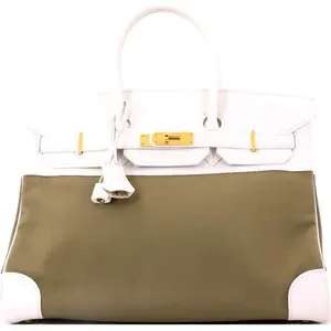 Hermès Birkin Handbag Toile And Courchevel With Gold Hardware 35
