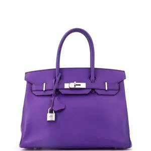 Hermès Birkin Handbag Purple Epsom With Palladium Hardware 30 - Red