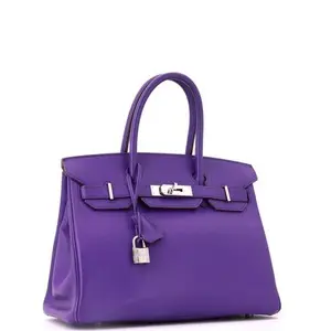 Hermès Birkin Handbag Purple Epsom With Palladium Hardware 30 - Red