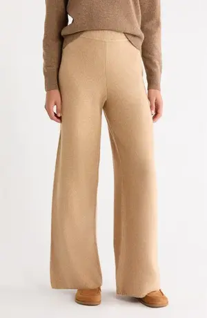 Marine Layer Chalet Cotton Blend Knit Pants - Camel