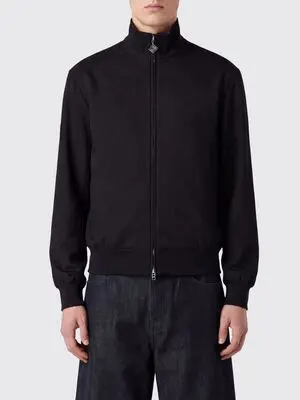 Casablanca Wool Bomber Jacket With High Neck And Front Zip Fastening - Black
