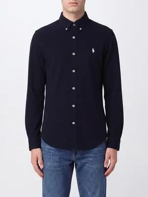 Polo Ralph Lauren Slim Fit Cotton Shirt With Button-down Collar And Embroidered Pony Logo - Black