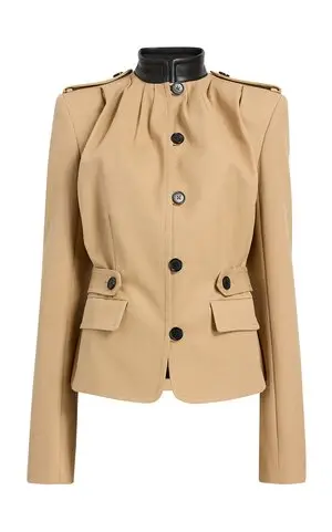 Khaite Jeda Mock-neck Cotton Jacket - Neutral
