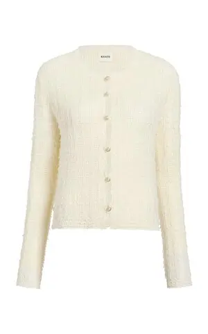Khaite Diya Long-sleeve Cotton-blend Cardigan