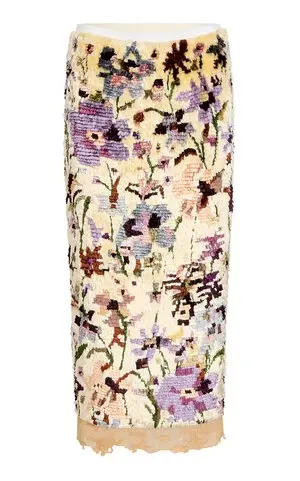 Khaite Simbie Embroidered Midi Skirt - Multi