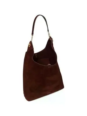 Veronica Beard Jour Espresso Suede Shoulder Bag