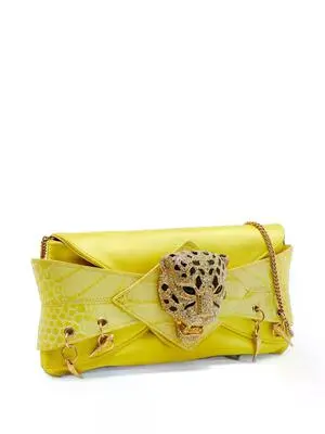 Roberto Cavalli Croc-embossed Chain Clutch Bag