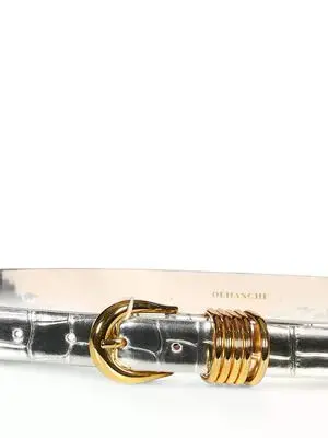 DEHANCHE Hollyhock Crocodile-effect Belt - Silver