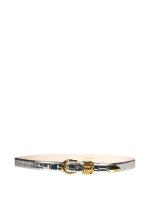 DEHANCHE Hollyhock Crocodile-effect Belt Silver