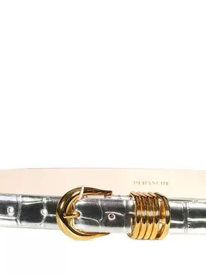 DEHANCHE Hollyhock Crocodile-effect Belt - Silver