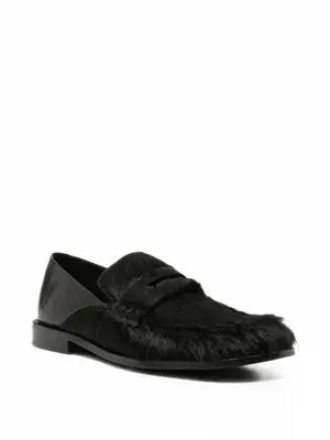 PALOMA BARCELO Pony-hair Panelled Loafers - Black
