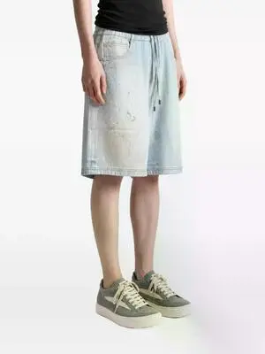 Amiri Crystals Denim Shorts - Blue