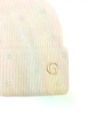 Guess Faux-pearl Pompom Beanie Hat