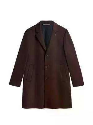 Tommy Hilfiger Single-breasted Logo-plaque Coat