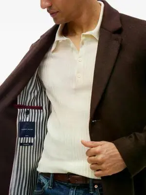 Tommy Hilfiger Single-breasted Logo-plaque Coat