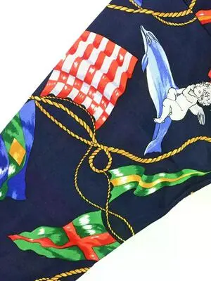 Hermès Belted Graphic-print Dress