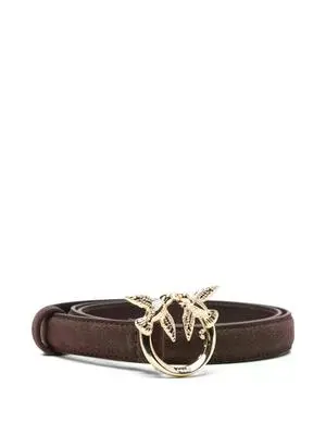 Pinko Love Birds Suede Belt - Brown