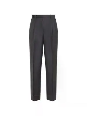 Brioni Pleated Wool Trousers - Grey