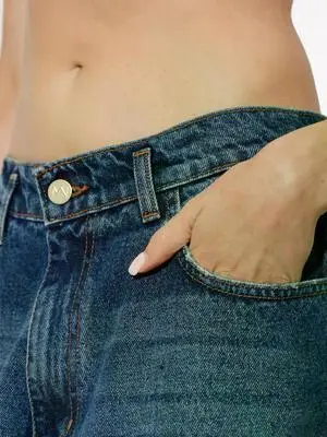 THE MANNEI Faded-effect Button-detail Jeans