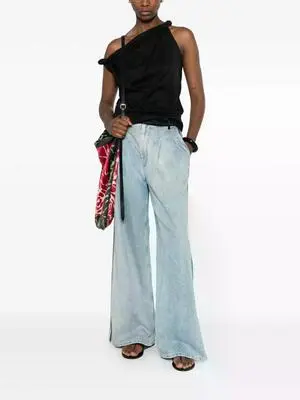 FORTE_FORTE Pleated Side-stripe Jeans
