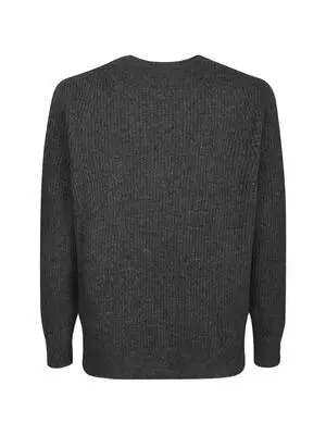 AMARANTO Ribbed-knit Raglan-sleeve Sweater