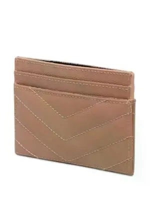 Saint Laurent 2023 Chevron Grain De Poudre Cassandre Card Holder