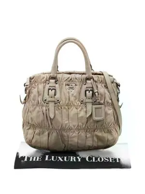 Prada Gaufre Leather Tote Bag