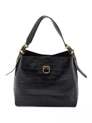 Furla Crocodile-embossed Shoulder Bag - Black