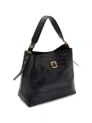 Furla Crocodile-embossed Shoulder Bag