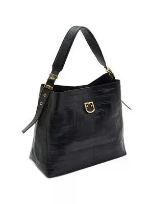 Furla Crocodile-embossed Shoulder Bag