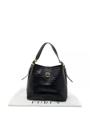 Furla Crocodile-embossed Shoulder Bag