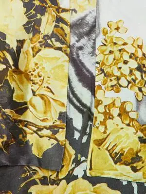 Roberto Cavalli Floral-print Silk-satin Blouse