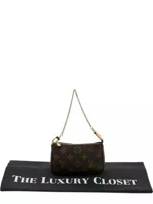 LOUIS VUITTON 2009 Mini Pochette Accessoires Monogram Shoulder Bag - Brown