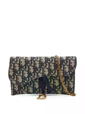 Dior 2022 Saddle Oblique Canvas Crossbody Bag - Blue