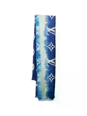 LOUIS VUITTON Tie-dye Monogram Shawl Scarf - Blue