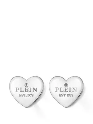 Philipp Plein Engraved-logo Earrings - Silver