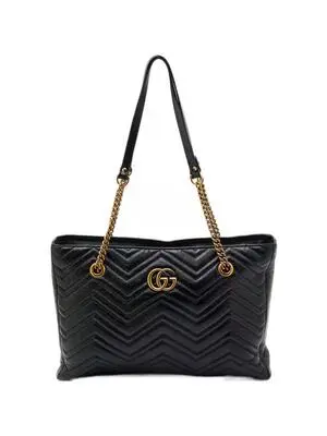 Gucci Medium Gg Marmont Matelassé Tote Bag - Black