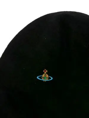 VIVIENNE WESTWOOD Orb-embroidered Cloche Hat - Black