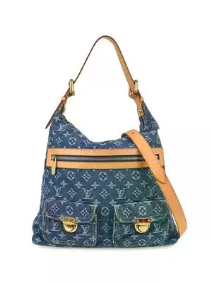 LOUIS VUITTON Monogram Denim Baggy Shoulder Bag - Blue