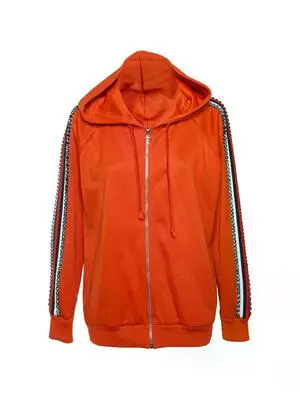 Gucci Crystal-embellished Web Hoodie - Orange