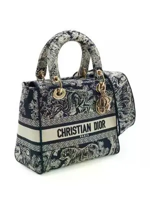 Dior Toile De Jouy Lady D-lite Tote Bag - Blue