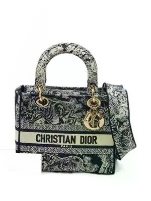 Dior Toile De Jouy Lady D-lite Tote Bag - Blue