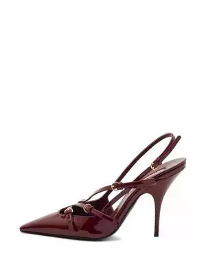 Miu Miu Pointed Toe Buckle Slingback Pumps