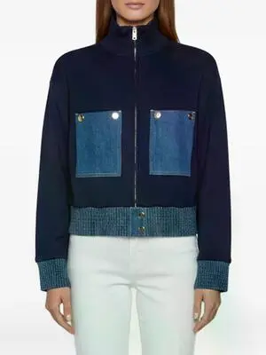 Sandro Denim-mix Short Jacket - Blue