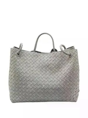 Bottega Veneta Large Andiamo Intrecciato Suede Tote Bag - Grey
