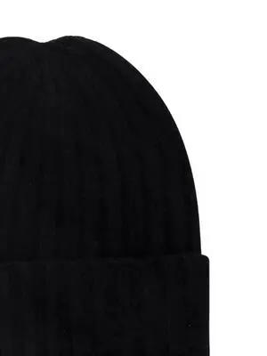 V VON GOAT Ribbed-knit Beanie Hat - Black